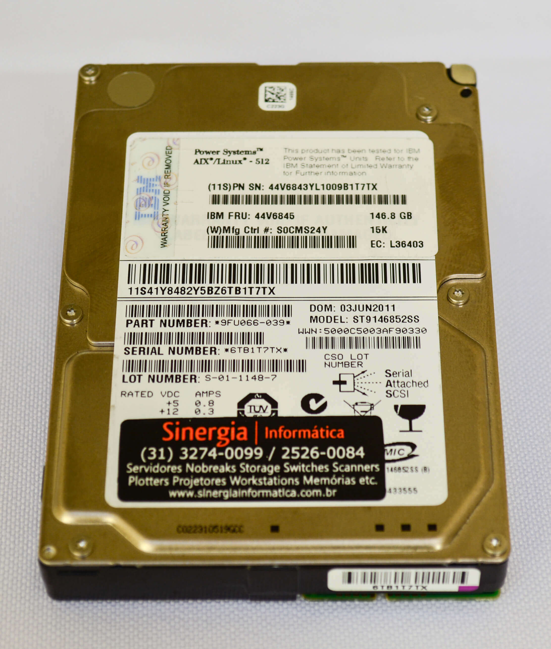 44V6845 | HD IBM 146GB SAS 6 Gbps 15K RPM SFF 2,5'' SAS Power Systems ...