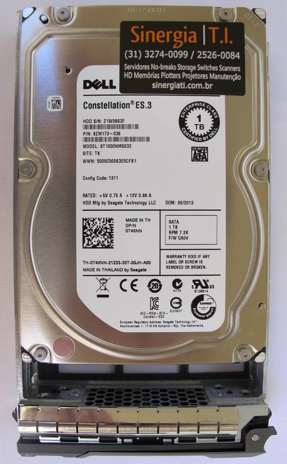 ST1000NM0033 | HD Dell 1TB SATA 6 Gbps 7.2K RPM LFF 3.5" 512n para ...