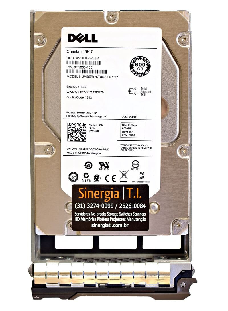 W347K | HD Dell 600GB SAS 6 Gbps 15K RPM LFF 3,5" para Servidor e ...