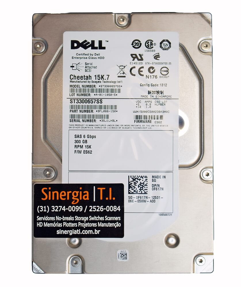 0F617N | HD Dell 300GB SAS 6 Gbps 15K RPM LFF 3,5" Hot-swap para ...
