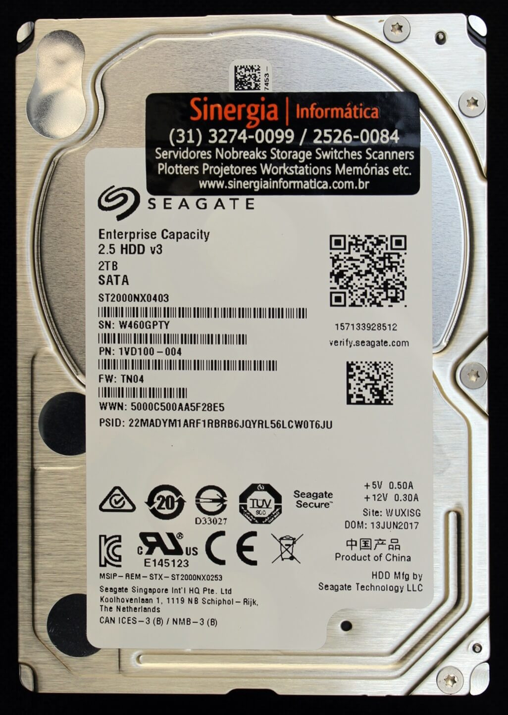 ST2000NX0403 | HD Seagate 2TB SATA 6 Gbps 7.2K SFF 2,5" Enterprise Capacity