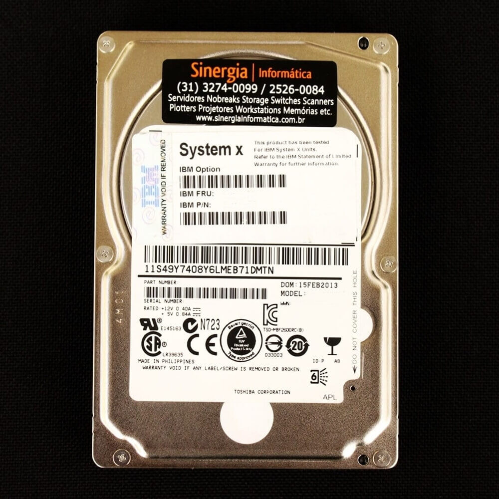 00Y2507 | HD IBM 1.2TB SAS 6 Gbps 10K RPM SFF 2,5" para Storage ...