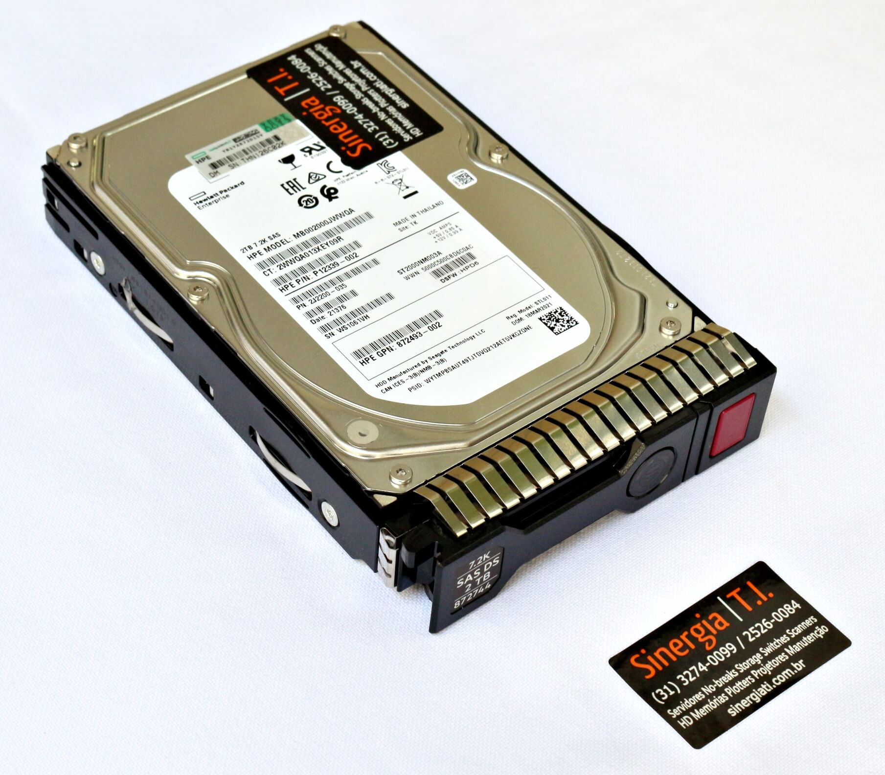 MB00200JWWQA | HD HPE 2TB SAS 12 Gbps 7.2K RPM LFF 3,5" para Servidor ...