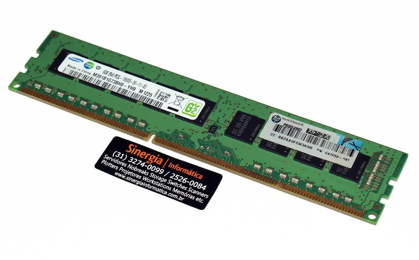 647658-081 | Memória RAM HP 8GB DDR3 2Rx8 PC3L-10600E-09-11-E3 1333MHz ECC UDIMM para Servidor ...