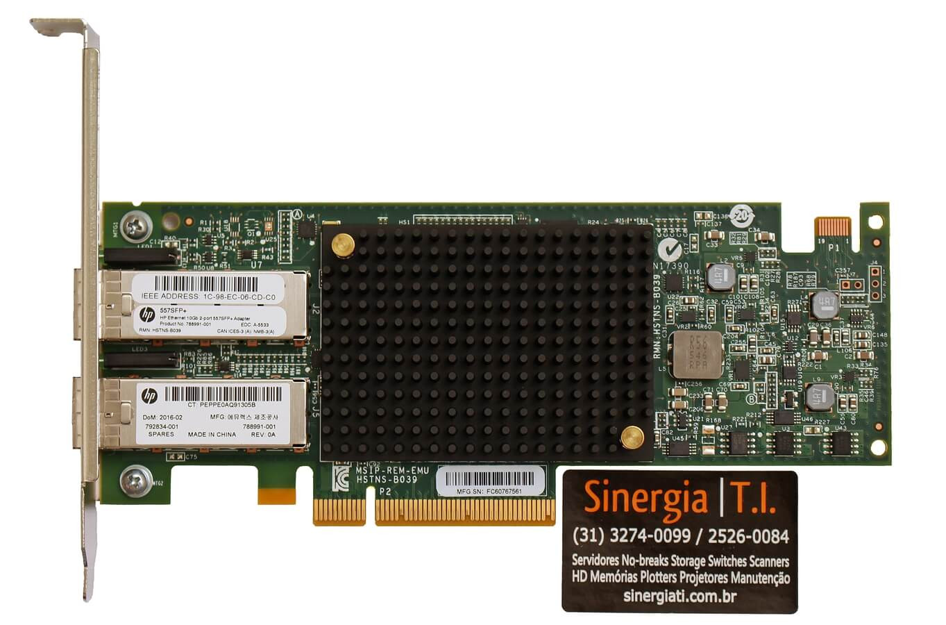 792834-001 | HPE Adaptador Ethernet 10Gb 2 portas 557SFP+ para ...