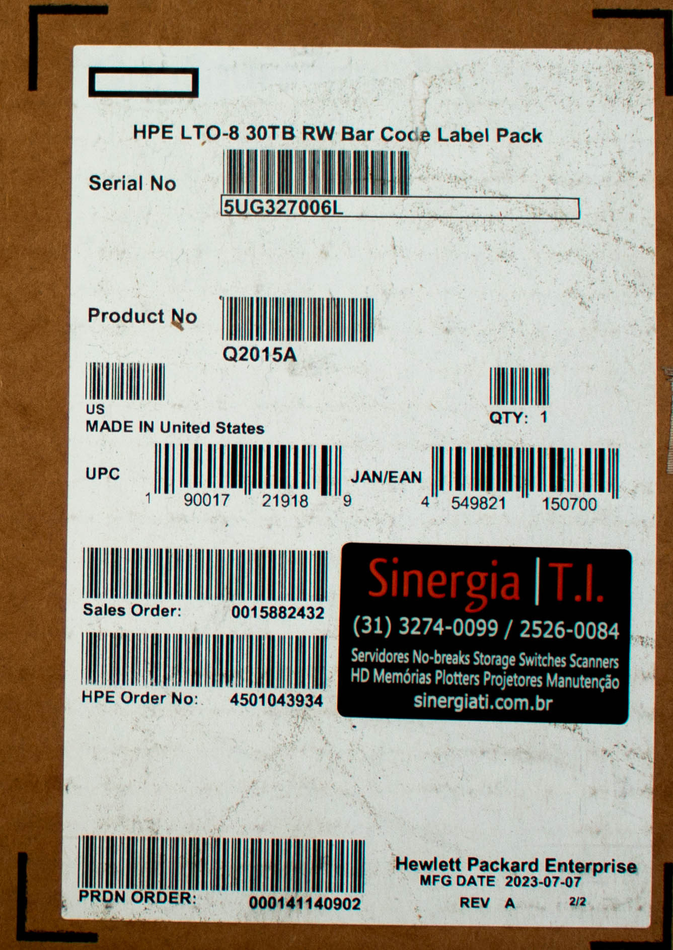 Q2015A | Kit de Etiquetas de Código de Barras Genuíno HP Q2015A para ...