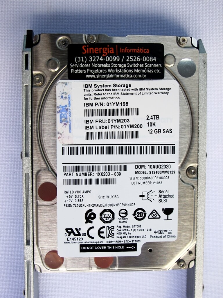 01YM203 | HD IBM 2.4TB SAS 12Gbps 10K RPM 2,5" System Storage