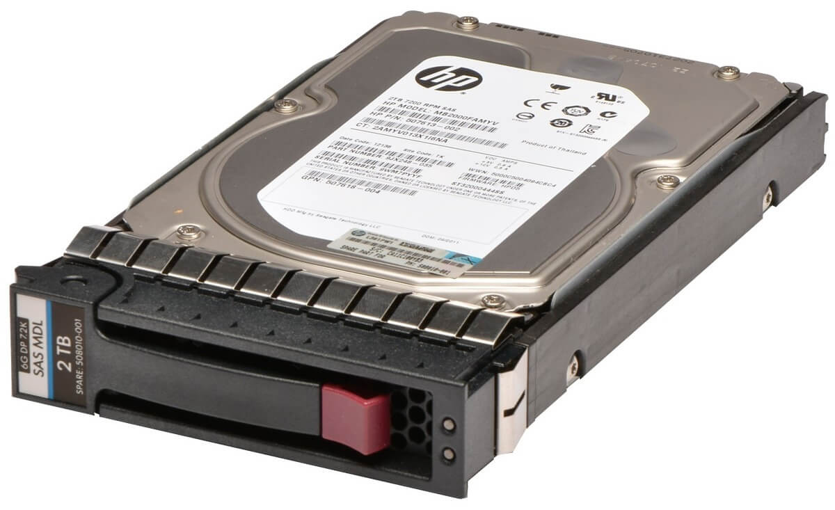 507616-B21 | HD HPE 2TB SAS 6 Gbps 7.2K RPM LFF 3.5" Dual Port Midline ...