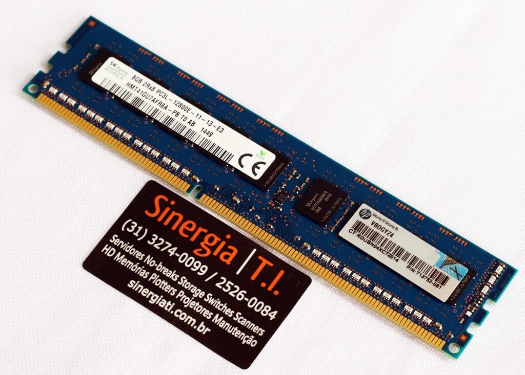 HMT41GU7AFR8A-PB Memória RAM HPE 8GB DDR3 2Rx8 PC3L-12800E 1600 MHz ECC ...