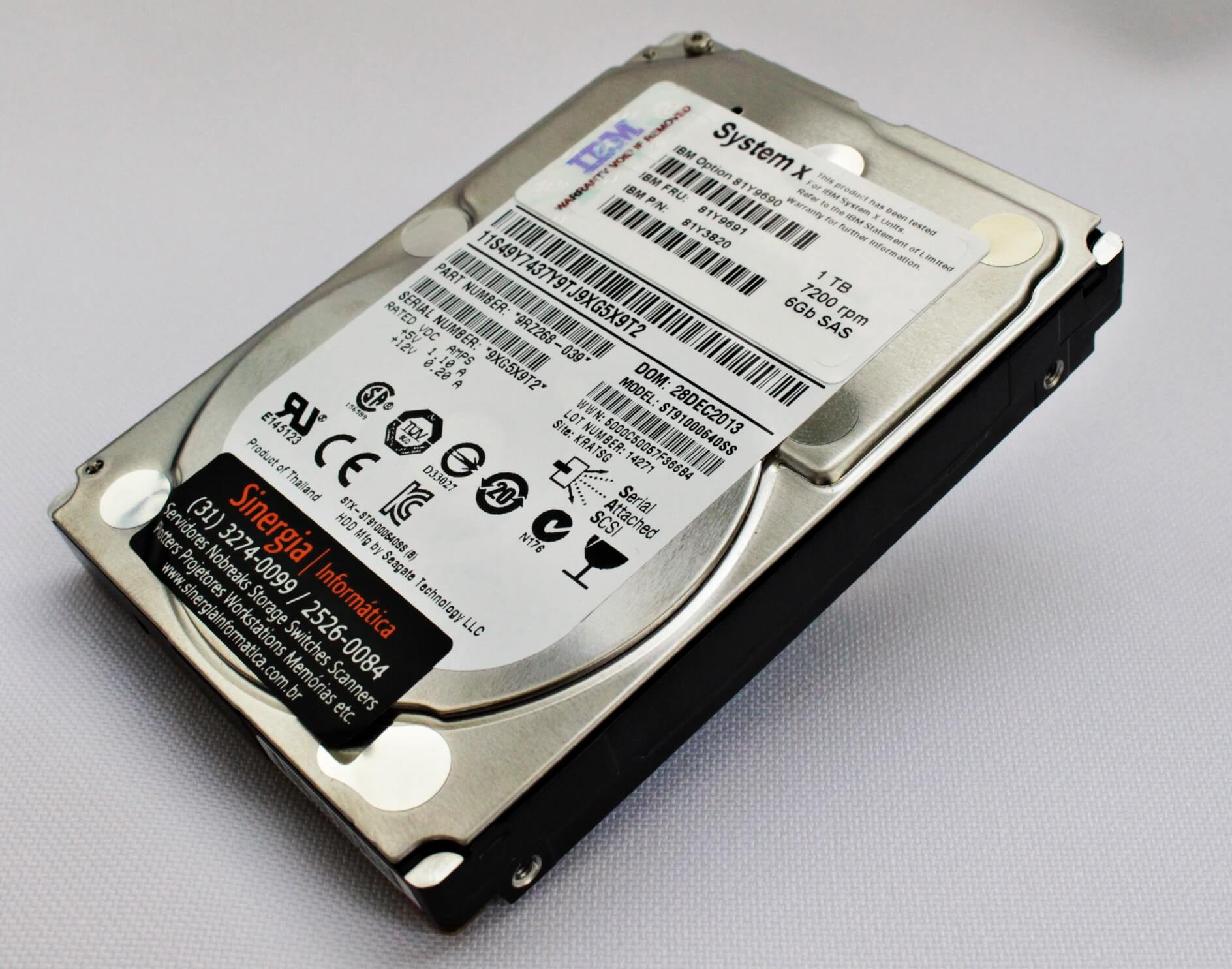 81Y9691 | HD IBM 1TB SAS 6 Gb 7.2K RPM 2,5" para Servidor FRU