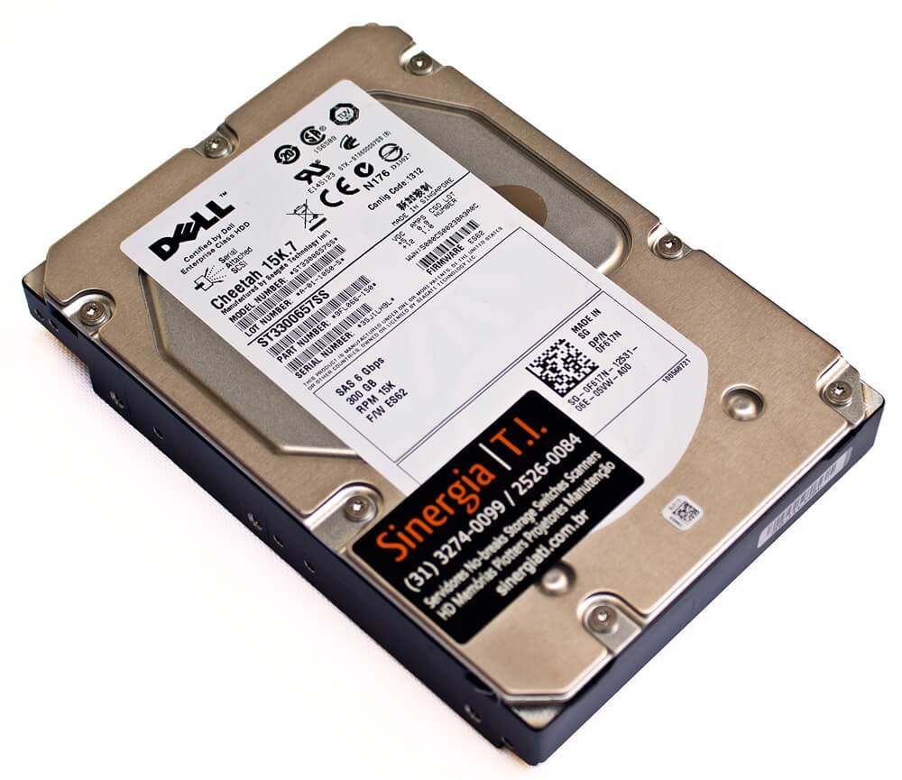 0F617N | HD Dell 300GB SAS 6 Gbps 15K RPM LFF 3,5" Hot-swap para ...