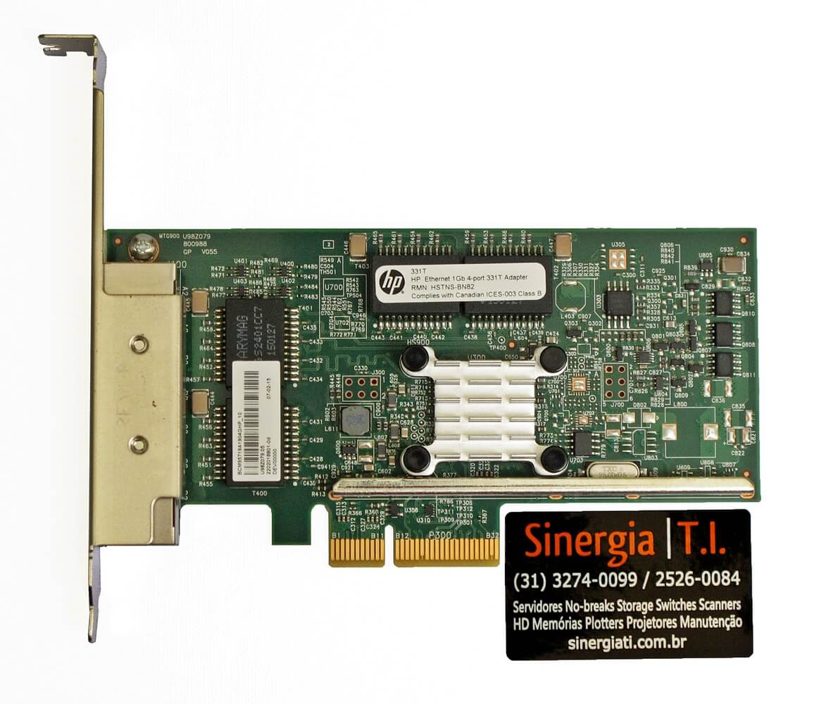 647594-B21 | HPE Ethernet 1Gb 4-port 331T Adapter placa de rede 4 portas gigabit
