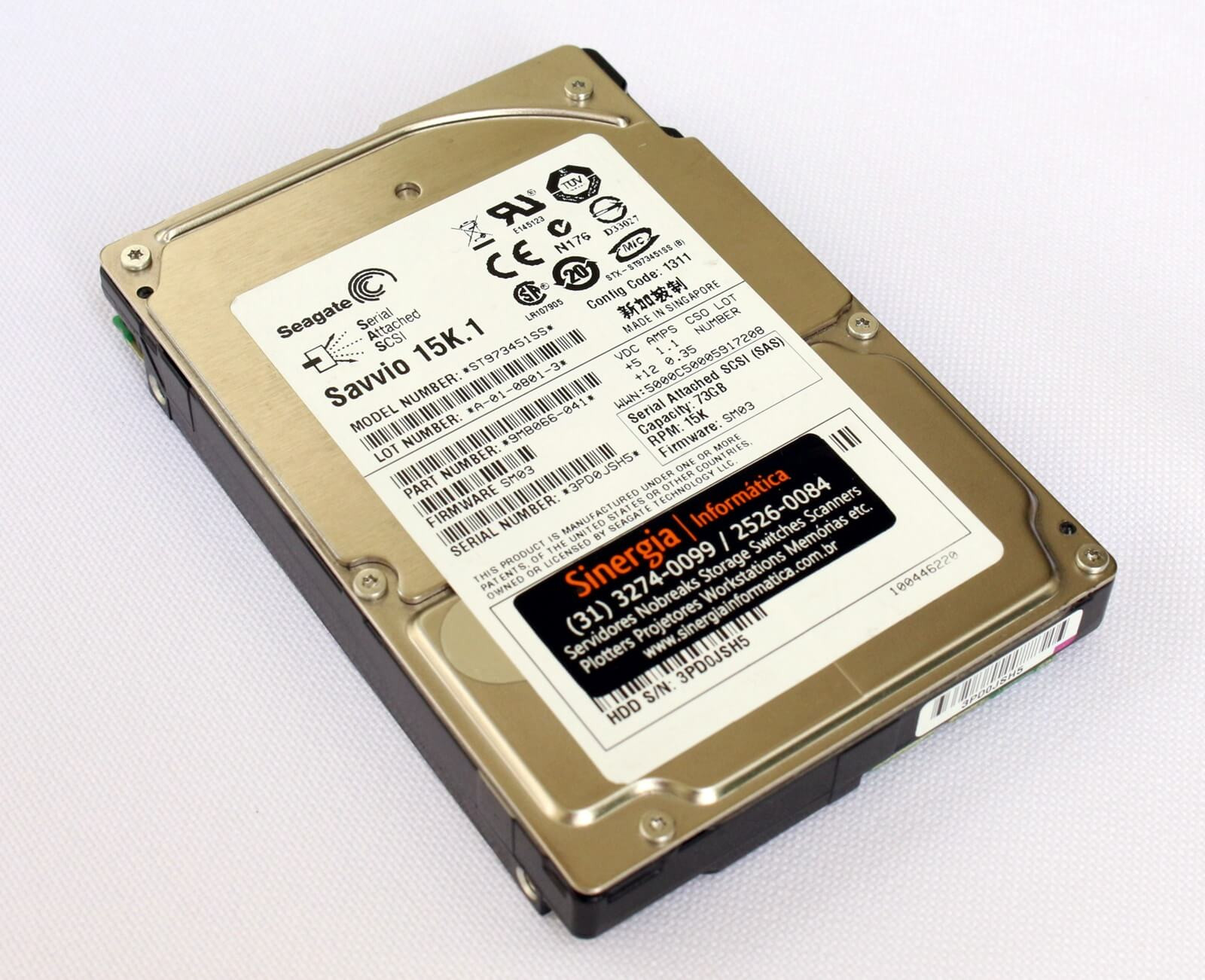 ST973451SS | HD Seagate 73GB SAS 3 Gbps 15K RPM SFF 2,5" SCSi Savvio ...