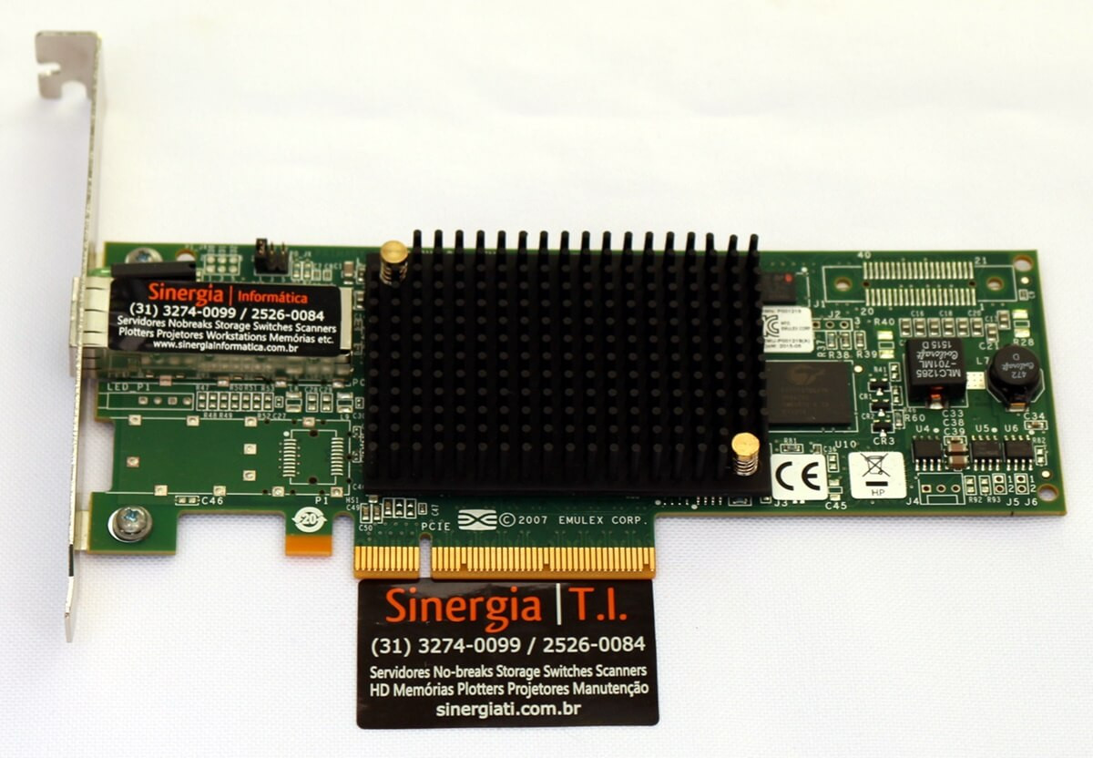 AJ762B Placa de rede Fibre Channel HPE PCI-E 81E 8GB HBA Single Port